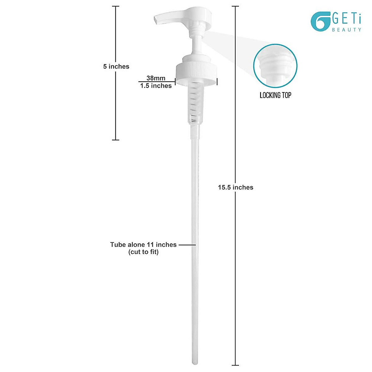 Universal Gallon Pump Dispenser 128 fl oz | Shampoo, Conditioner | Use on Liquids, Gels, Lotions | 4cc Output | by Geti Beauty ST | 2-Pack