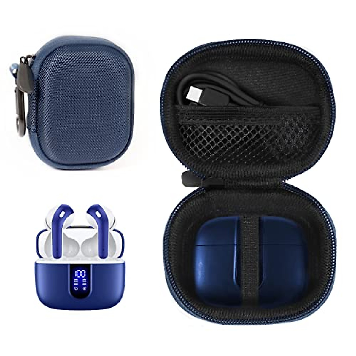 Alltravel True Wireless Earbuds Case Compatible with TAGRY X08, TOZO Wireless Earbuds Like T6, T12, TA, NC9, NC2 (Blue)