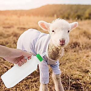 Luxshiny Lamb Milk Bottle Feeding Calf Goat Milk Feeder Goat Plastic Feeding Bucket Livestock Pet Nurse Feeding Supplies for Lamb Goat Dog Pig Calf 850ml 2PCS