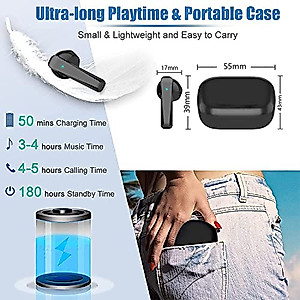 Wireless Earbuds,Bluetooth 5.3 Ear Buds Stereo Bass,Bluetooth Headphones in Ear Noise Cancelling Mic,IP7 Waterproof Earphones Sports Ear pods,Air Buds Pro 32H Playtime for iPhone/Android/Samsung