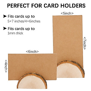 Semi-Circular Wood Wedding Place Card Holders with 40 Pcs Kraft Name Place Cards for Table Setting,Table Number Holders,Table Sign Stand,Name Card Picture Photo Holders for Wedding,Birthday,Party