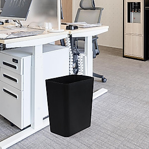 Zopnny 3 Pack 4.5 Gallon Plastic Waste Container, Trash Can Wastebasket, Black Garbage Container Bin for Under Desk, Office, Bathroom