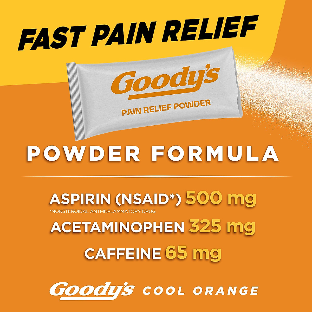 Goody's Pain Relief Powders, Extra Strength Headache Powder Cool Orange, 24 ct (Pack of 1)