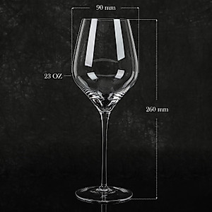 FARIDRUN F-1004, Wine Glasses Set of 4, Hand-Blown Lead-Free Large Red Wine Glasses, All Purpose Long Stem Wine Glasses, 23 oz