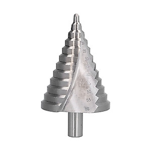 Spiral Step Drill Bit, High Speed Steel Ladder Structure Sturdy Durable Conical Drill Bit Faster Efficient Wide Application for Drill for Bench Drill