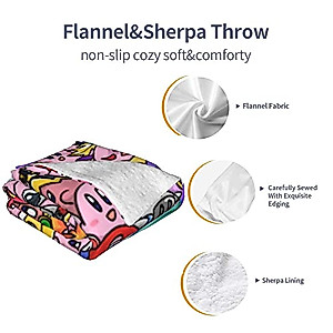 Cartoon Anime Throw Blanket Soft Light-Weight Warm All-Season Bed Blanket Sofa Office Throws for Kids Adults 50'' x 40'' -4