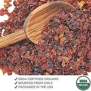 Organic Rose Hips 4 oz. (113g), USDA Certified Organic Rosehip Tea, Dried Rose Hips Dried Organic, Rose Hip Tea Organic, Whole Rose Hips Bulk, Cut & Sifted