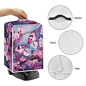 Flashideas Pink Butterfly Coffee Machine Dust Cover Dust Protection Coffee Maker Appliance Cover for Kitche with Top Handle Home Kitchen Decor Tabletop Decorations Gifts for Friends
