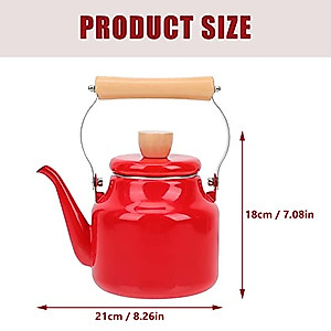 Cabilock Stainless Steel Water Bottle Enamel Whistling Tea Kettle with Handle Stovetop Tea Kettle Stainless Steel Whistling Teapot Water Boiler for Home Kitchen Red 1. 5L Water Kettle