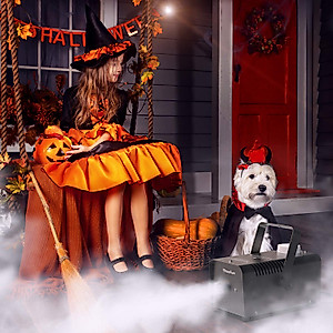 Theefun Fog Machine - 2000CFM Smoke Machine with Wired and Wirelss Remote Control - 400W Halloween Fog Machine with Handle for Christmas Wedding Party and Stage Effect(Size 9.06x4.33x4.53inch)