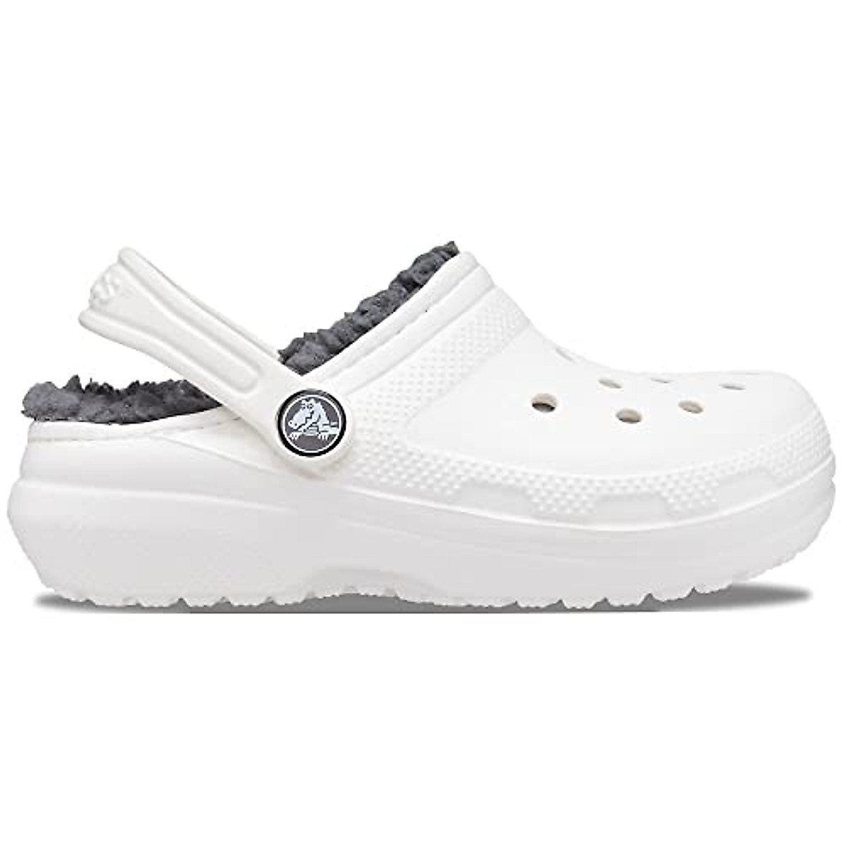 Crocs Classic Lined Clog | Kids' Slippers, White, 2 Little Kid