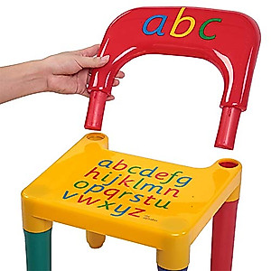 WiCCI gt6-ZJ Children Letter Table Chair Set Yellow & Red