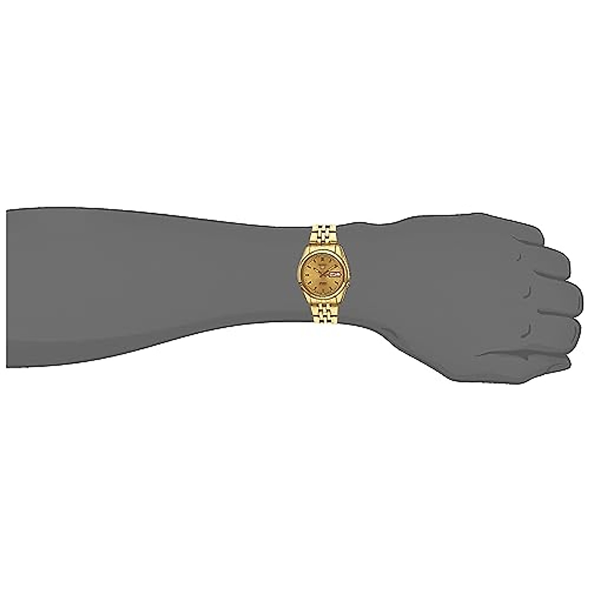 SEIKO Men's SNK366K 5 Automatic Gold Dial Gold-Tone Stainless Steel Watch