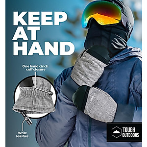 Tough Outdoors Winter Ski Mittens for Women & Men - Snow Mittens Cold Weather - Warm Insulated Waterproof Snowboard Gloves