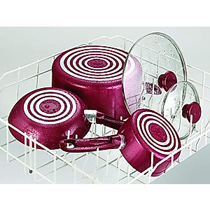 T-fal B0398264 Excite ProGlide Nonstick Thermo-Spot Heat Indicator Dishwasher Oven Safe Jumbo Cooker with Lid Cookware, 5-Quart, Red