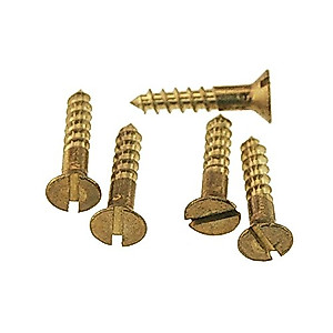 #10 x 3/4 Brass Wood Screws, Flat Countersunk Head, Slotted Drive - (Pack of 100) Solid Brass Plain Finish, Screw Size: #10, Length: 3/4 inches