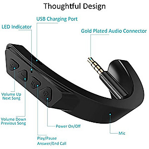 YOCOWOCO Wireless Bluetooth Adapter and Ear Pads Replacement for Bose QuietComfort QC25 (Black)
