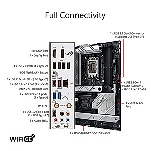 ASUS ROG Strix B760-A Gaming WiFi D4 Intel B760 (13th and 12th Gen) LGA1700 white ATXmotherboard, 12+1 power stages, DDR4, PCIe 5.0, three M.2slots, WiFi 6E, USB 3.2 Gen 2x2 Type-C®, and Aura Sync RGB