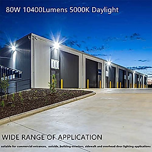 80W LED Wall Pack Light with Dusk to Dawn Photocell,10500LM 5000K Daylight ,AC100-277V Input,500W HPS/HID Replacement, Waterproof Commercial Security Lighting for Warehouses, Garage,ETL Listed