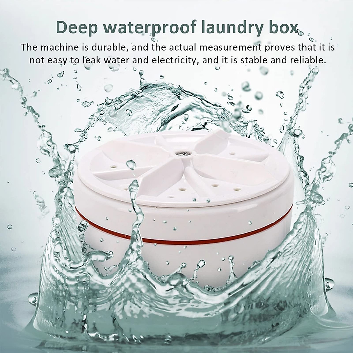 Mini Portable Washing Machine, USB Powered Ultrasonic Turbine Mini Washing for Cleaning Sock, Underwear, Small Rags Chargeable Mini Turbo Washer for Travel, School, Outdoor Camping, Apartments