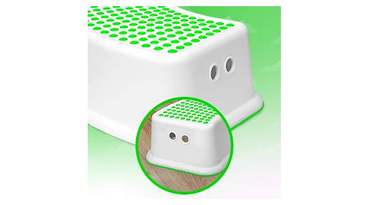 Kids Green Step Stool for Potty Training & More - Durable & Portable