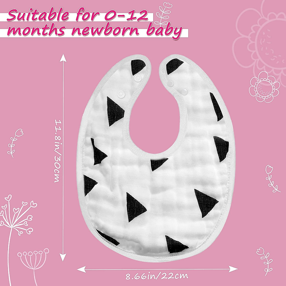 10 Pieces Muslin Bandana Drool Bibs Adjustable Bibs (Clouds Pattern)