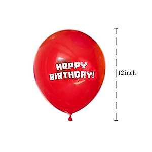 24 Pcs Party 12 inch Balloons For Minec, Video Games Theme Party Supplies, Sandbox Game Party Decoration