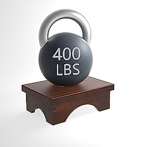 ECROCY Wooden Bedside Step Stool Indoor & Outdoor Mobility Step Stool- 16.5 Inches x 11.8 Inches x 6.5 Inches Portable One Step Stool - Dark Walnut