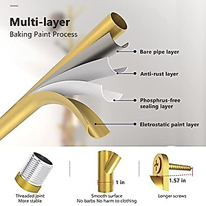 Omsaca Wall Mounted Coat Rack, Hat Tree For Wall, Modern Metal Wall Clothes Rack, Purse Rack With 11 Hooks, Space Saving And Easy Installation, Suitable For Living Room, Bedroom, Entryway-Tree Golden