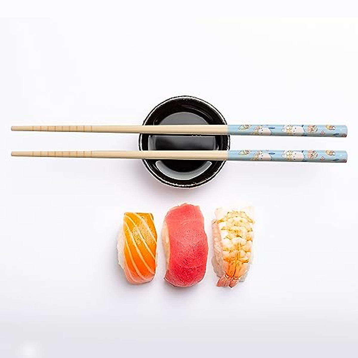 5 Pairs Cute Kitty Cat Bamboo Chopsticks Set Kitty Cat Bamboo Chopstick Set Reusable Cartoon Wooden Chopsticks for Home Kitchen Cooking Tableware Use (CSK Mel A)