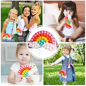 Girls Toys Easter Gifts Pop Purse Fidget Toys, Rainbow Purse Birthday Classroom Exchange Return Gifts for Kids Girl, Cloud Toddler Purse Pop Shoulder Bag Sensory Toys Valentines Party Favors