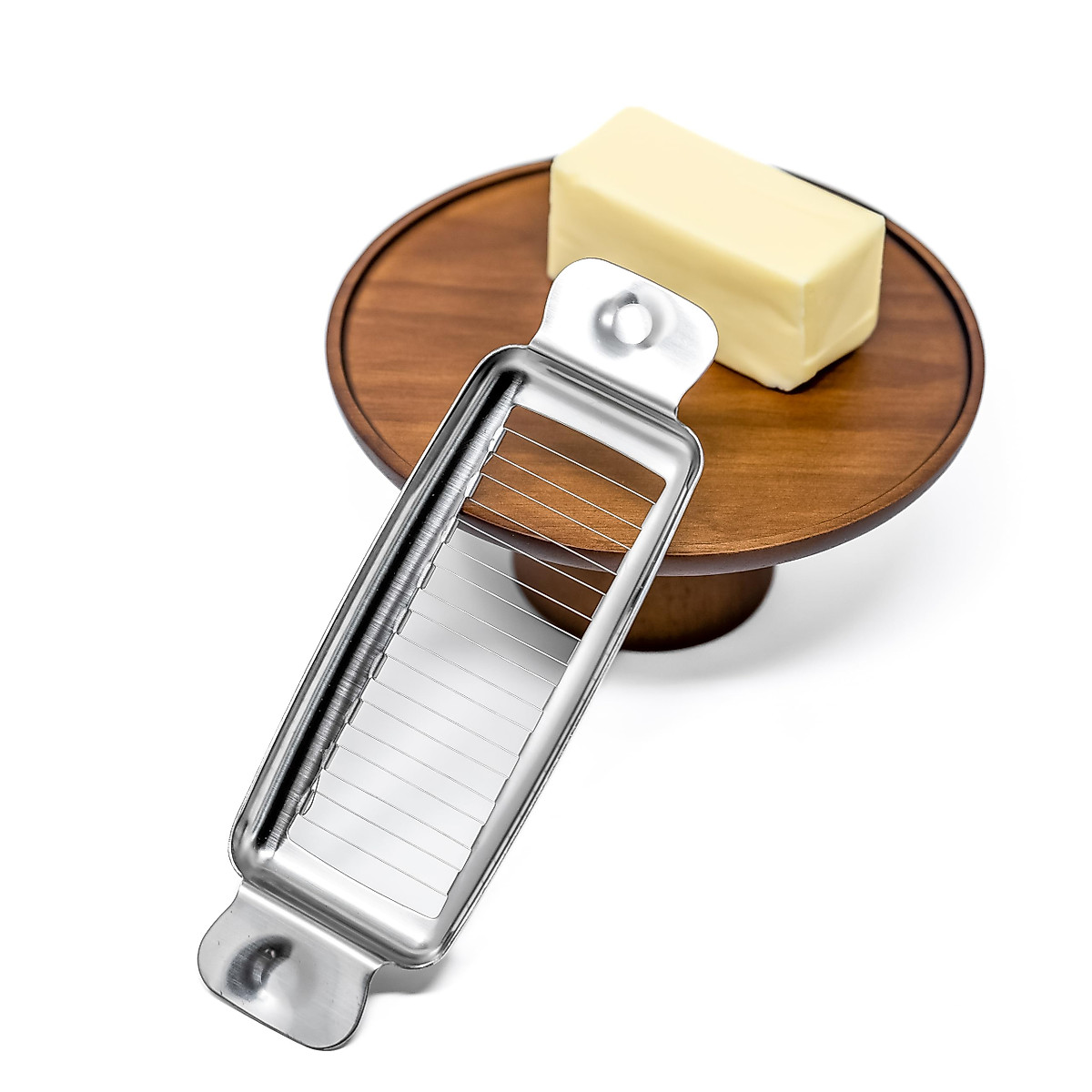 Fanatical Chef Stainless Steel Butter Slicer - Single Stick Butter Cutter for Butter Squares - Makes Individual Butter Pats for Baking Pastry Dough - Handheld Butter Measurement Tool