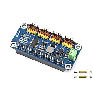 Servo Driver HAT Board for Raspberry Pi Zero/Zero W/Zero WH/2B/3B/3B+ 16-Channel Servo/PWM Outputs with I2C Interface Used for Controlling Robotic Arm or Hexapod Walker