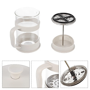 DOITOOL Coffee Pot Coffee Machine Maker Pitchers Press Tea Filter Glass Beverage Glass Coffee Tea Maker Espresso Cold Water Large Glass Pitcher Kettle Travel Concentrate White Plastic