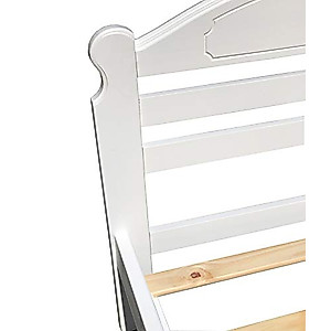 Twin Trundle Bed White Finish Solid Pine Wooden Arizona Trundle Bed 39 x 75 in Wooden Slats Support Unfinished Bedroom Single Wooden Bed Frame Hand Finished