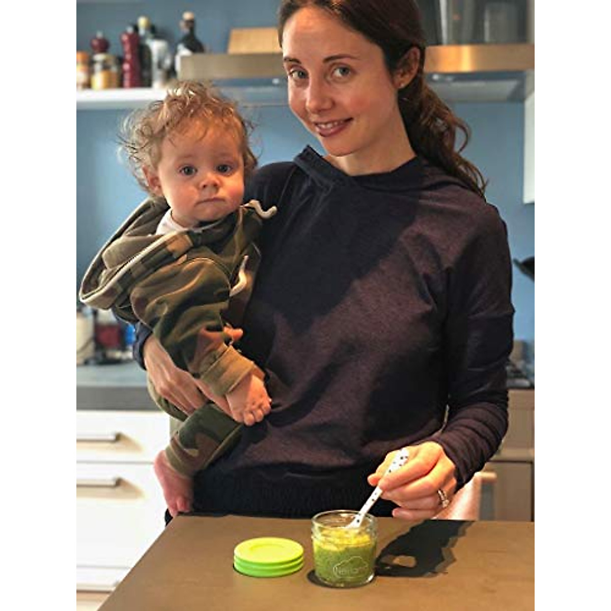 Nellam Baby Food Storage Containers - Leakproof, Airtight, Glass Jars for Freezing & Homemade Babyfood Prep - Reusable, BPA Free, 12 x 4oz Set, that is Microwave & Freezer Safe