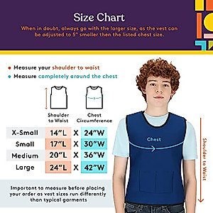 Special Supplies Weighted Sensory Compression Vest for Kids with Processing Disorders, ADHD, and Autism, Calming and Supportive with Adjustable Weight Fit (Small, Blue)