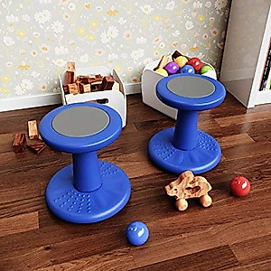 Studico ActiveChairs Kids Wobble Stool, Flexible Seating for Preschool & Elementary Classrooms, Improves Focus, Posture & ADHD/ADD, 14" Active Desk Chairs, Ages 3-7, Blue