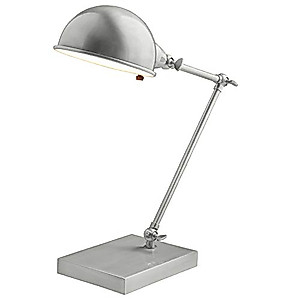 Amazon Brand – Stone & Beam Modern Vintage Adjustable Task Lamp, 17"H, Brushed Steel