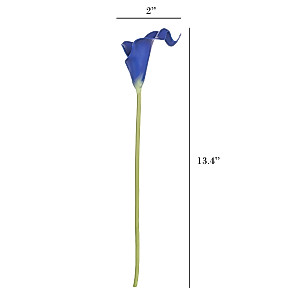 Pure Garden Artificial Calla-Lily with Stems - Real Touch Fake Flowers for Home Décor, Wedding, Bridal/Baby Shower, More- 24 Pc Set (Royal Blue)