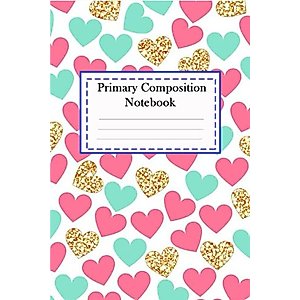 Primary Composition Notebook: Primary Journal with Picture Space top half blank and Dotted Midline for Writing and Drawing - size cover 6 x 9 (130 pages) (vol15)