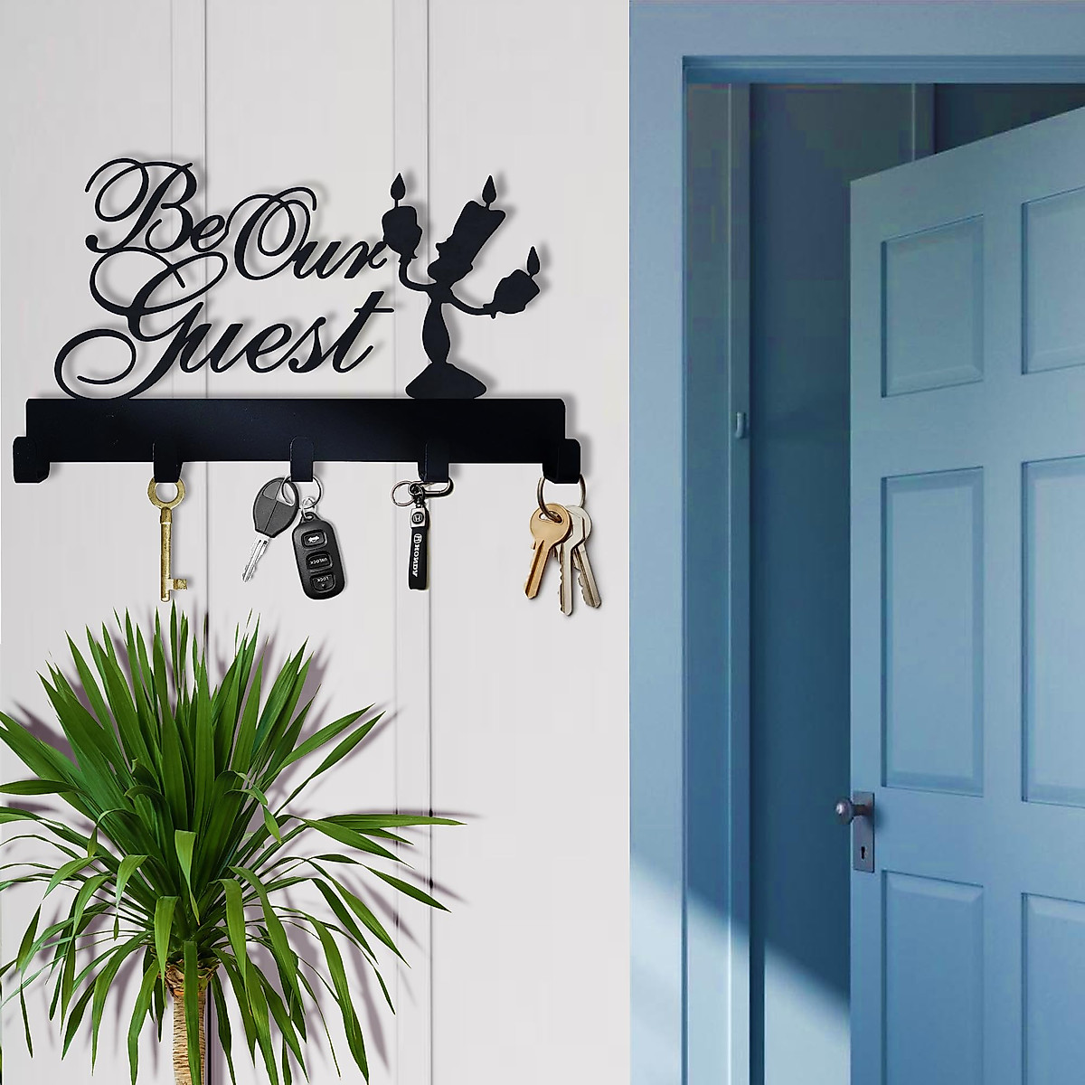 Pentacle Toys Be Our Guest Key Holders, The Beauty and Beast Metal Key Hangers, Disney Home Decor, Guest Room Decor, Door Side Gifts