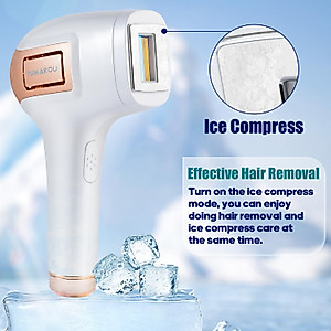 Portable Facial Hair Removal Device for Women & Men,TUMAKOU ICE Cool Hair Removal System Upgrade Ice Compress, 500,000 Times Hair Remover Machine for Face and Body Function