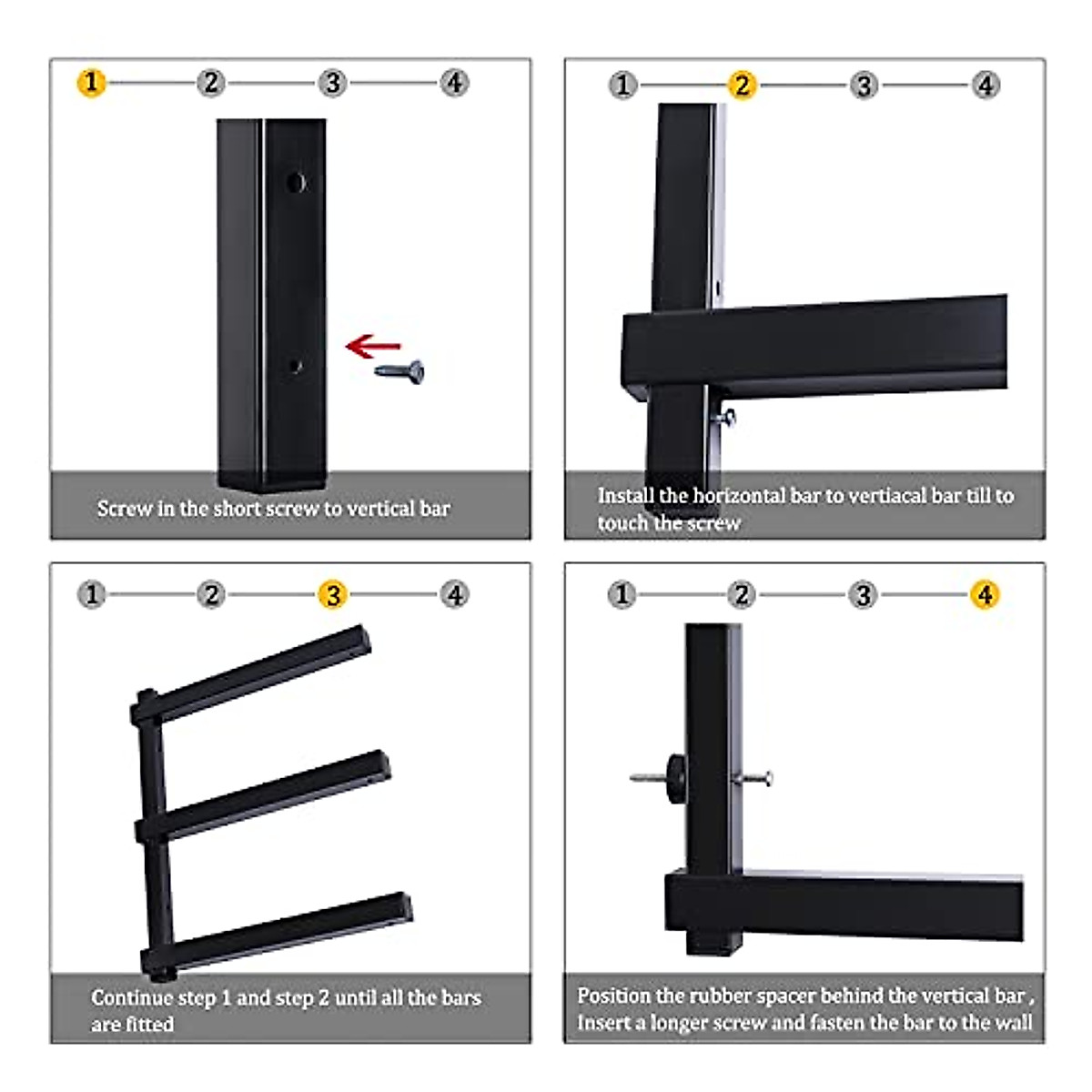 CLEAR STYLE Lumber Storage Rack and Wood Organizer Heavy Duty Metal Rack with 3-Level Wall Mount Levels up to 360LBS Perfect for Garage Storage 1 Pack