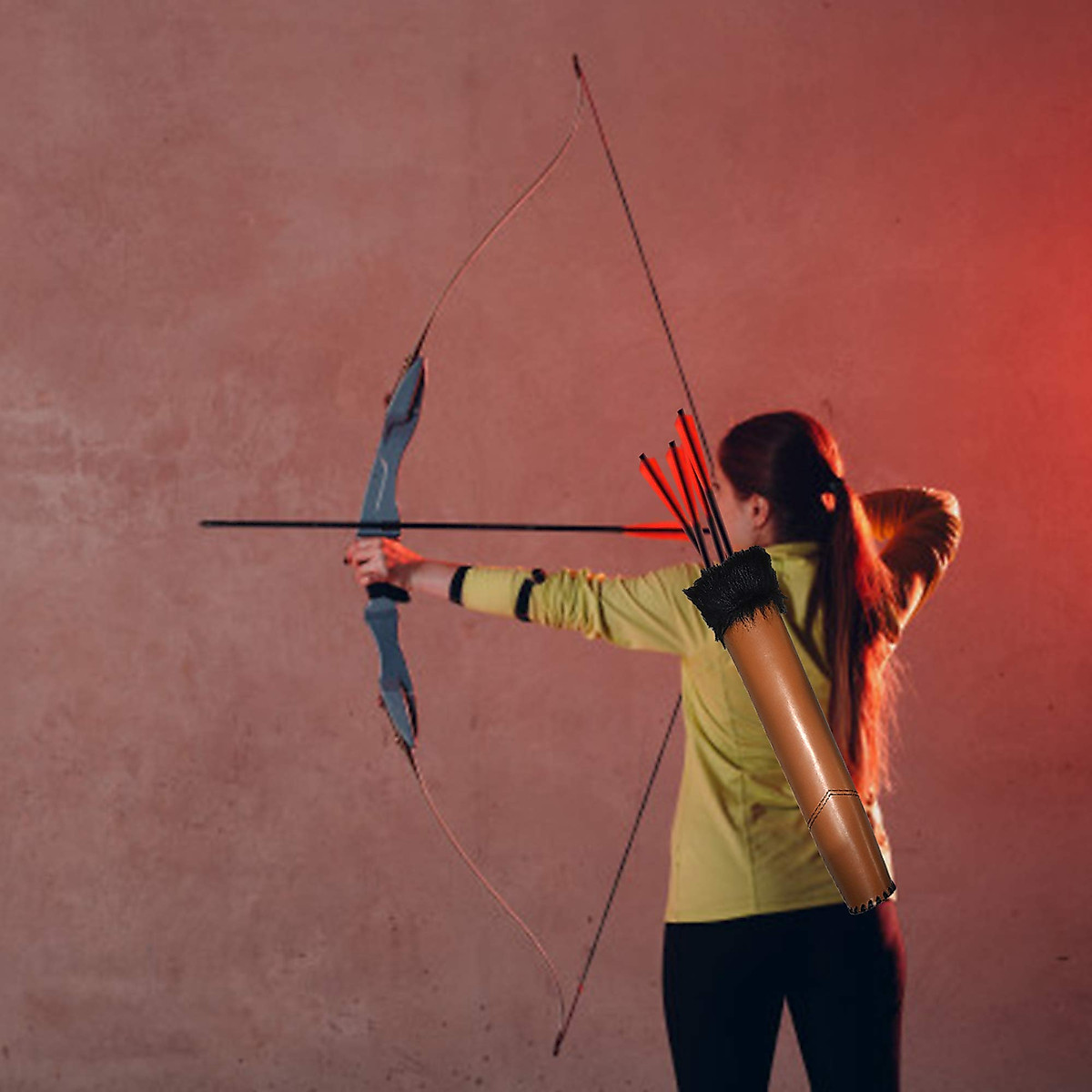 UNIVERSE ARCHERY Back Arrow Quiver | Genuine Cowhide Leather Arrow Holder | Traditional Handmade Quiver for Hunting & Archery Sports | Lightweight & Comfortable