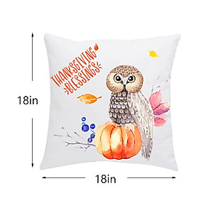 Fall Decor Thanksgiving Pillow Covers 18x18 Set of 4 Autumn Harvest Pumpkin for Sofa Couch,Gifts Fall Decorations for Home Harvest Christmas Thanksgiving Halloween Indoor Outdoor Garden