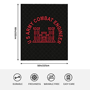 Us Army Combat Engineer Blanket Throw Bedding Room Decor Flannel Blankets for Bed Sofa 50x80 Inches
