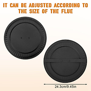 Adjustable Flue Stopper Replacement Furnace Flue Hole Cover Cap, Chimney Stove Pipe Hole Cover 6719900 Fits 6" 7" 8" Flue Wall Openings