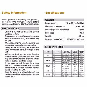 VDO Continental TR7412UB-OR European Style 12v Radio Orange Display Bluetooth