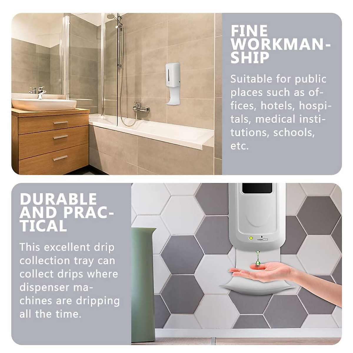 2pcs Soap Dispenser Tray Laundry Scent Boosters Soap Drip Tray Soap Dispenser Drip Tray Hand Wash Dispenser Stand Tap Bracket Wall-mounted Drip Catcher Spray Connector White Abs